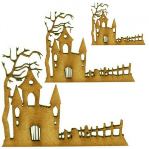 Cemetary Lodge - MDF Wood Scene